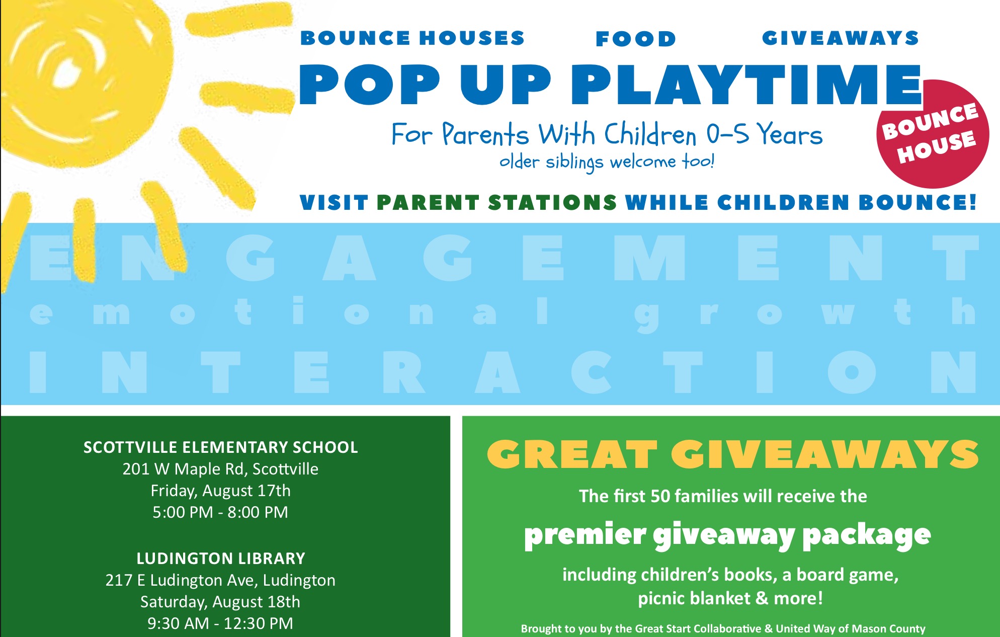 ‘Pop-Up Play Time’ next weekend. | MasonCountyPress.com