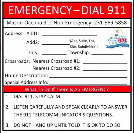 911 offers residents free address fridge magnets. | MasonCountyPress.com