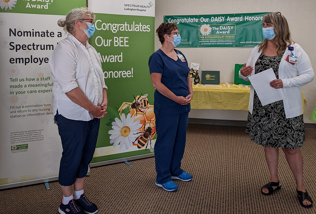 Gail Allen recipient of the Bee Award at Spectrum Health Ludington ...