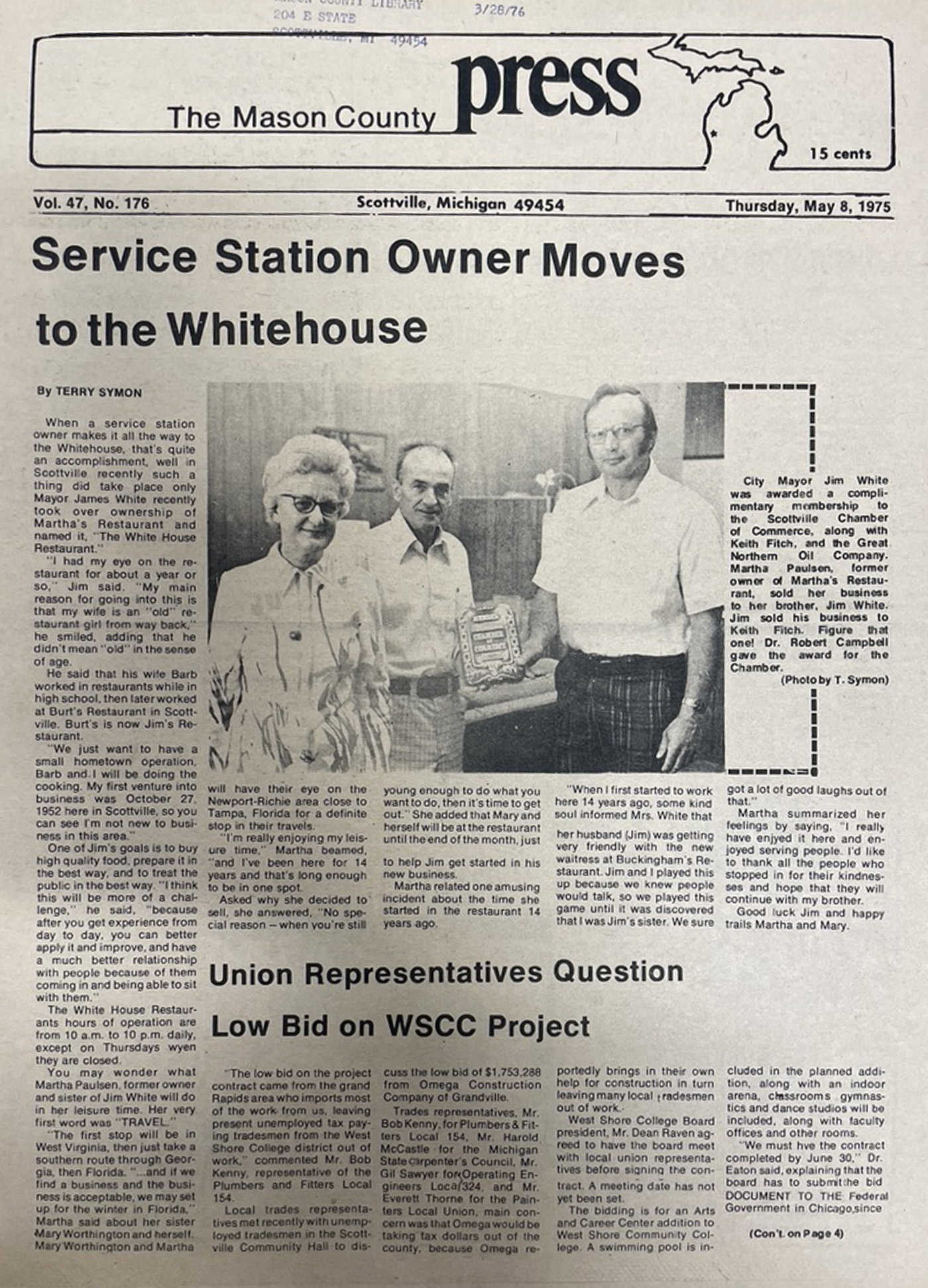 Front Page Sunday: MCP, May 8, 1975 | MasonCountyPress.com