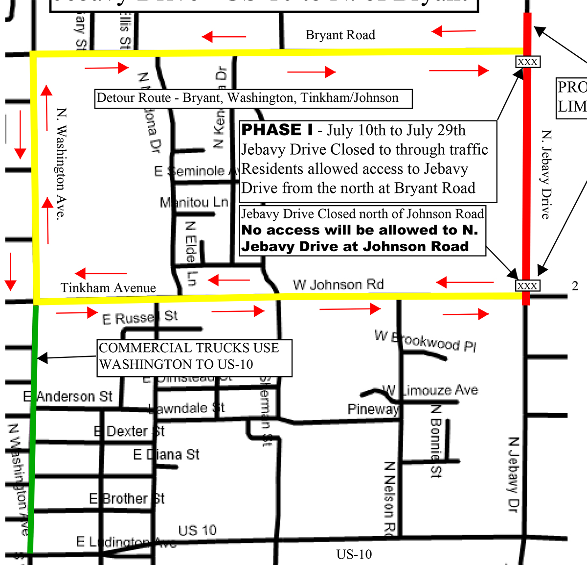 Jebavy Drive to close Monday, July 10 | MasonCountyPress.com