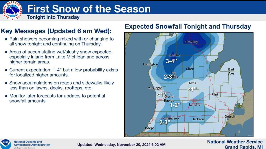 First snowfall of the season expected tonight | MasonCountyPress.com