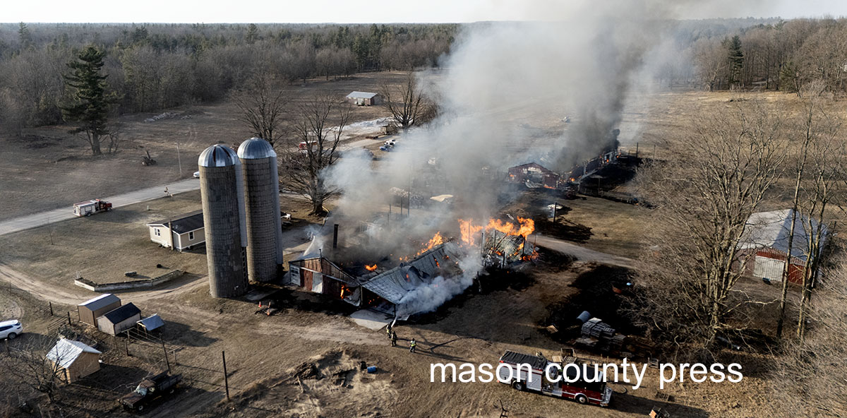 Fire destroys two farm buildings in Victory Township | MasonCountyPress.com